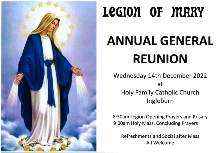 Legion of Mary : Annual General Reunion – Holy Family Catholic Parish ...